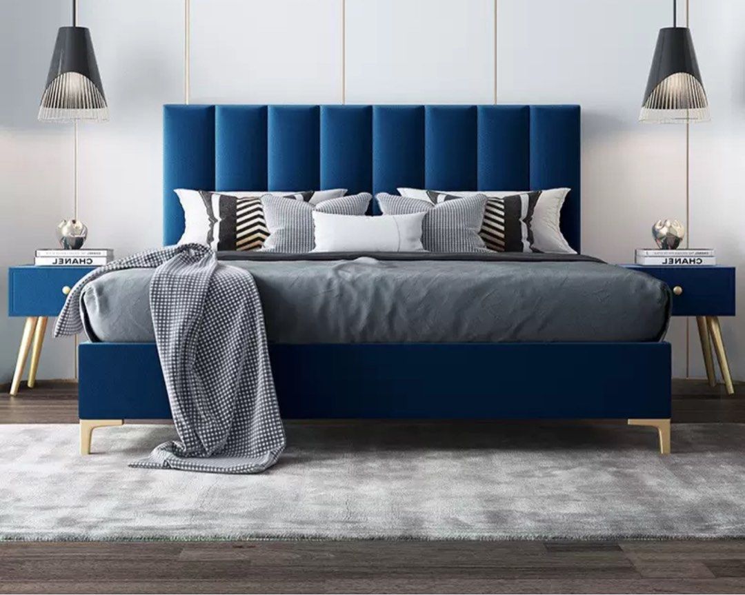 MARGOT Modern Velvet Bedframe, Furniture & Home Living, Furniture, Bed ...