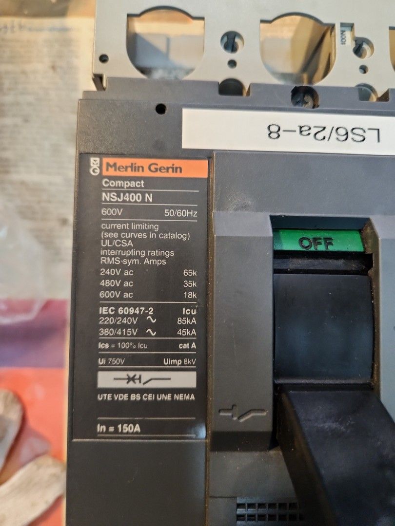 MERLIN GERIN CIRCUIT BREAKER NSJ400N 600V 400A, TV & Home Appliances ...