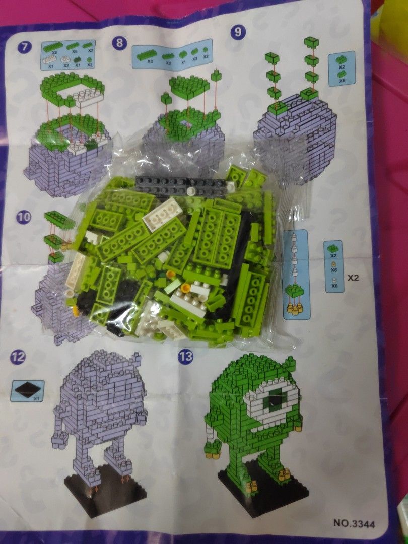 Mike Wazowski block lego, Hobbies & Toys, Toys & Games on Carousell