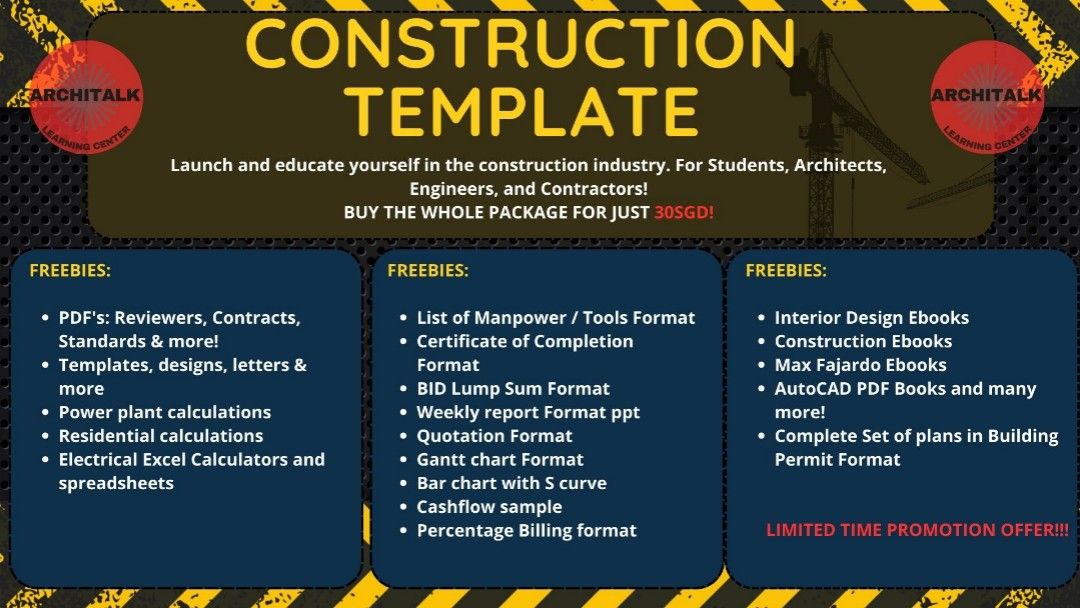 Construction Template (Complete CAD drawings), Hobbies & Toys ...