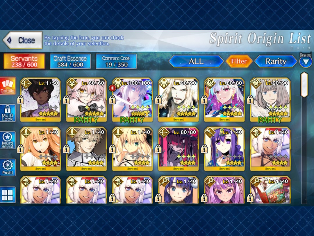 Fate Grand Order (NA) account [Morgan, Koyan Light, Oberon, Summer Kama ...