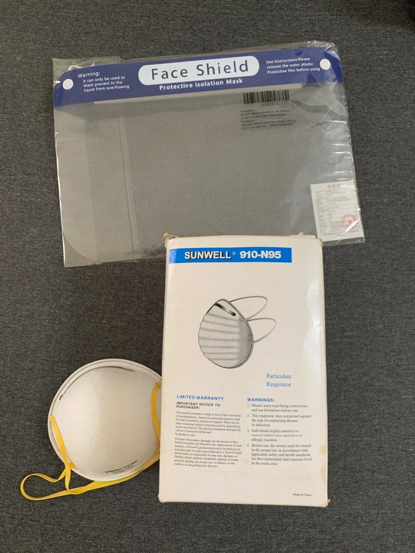 N95 Respirator Mask free Face Shield, Health & Nutrition, Face Masks ...