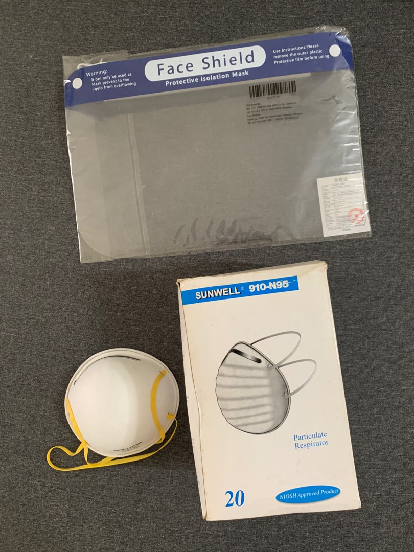N95 Respirator Mask free Face Shield, Health & Nutrition, Face Masks ...
