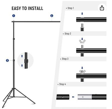NEEWER Backdrop Stand 10ft x 7ft, Adjustable Photo Studio Backdrop ...