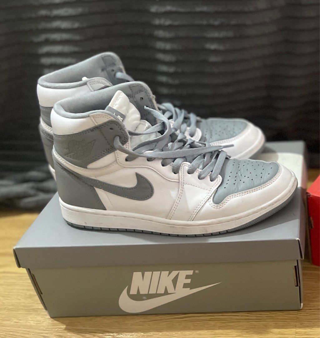 Nike Air Jordan 1 Retro High OG Stealth White Gray, Men's Fashion ...