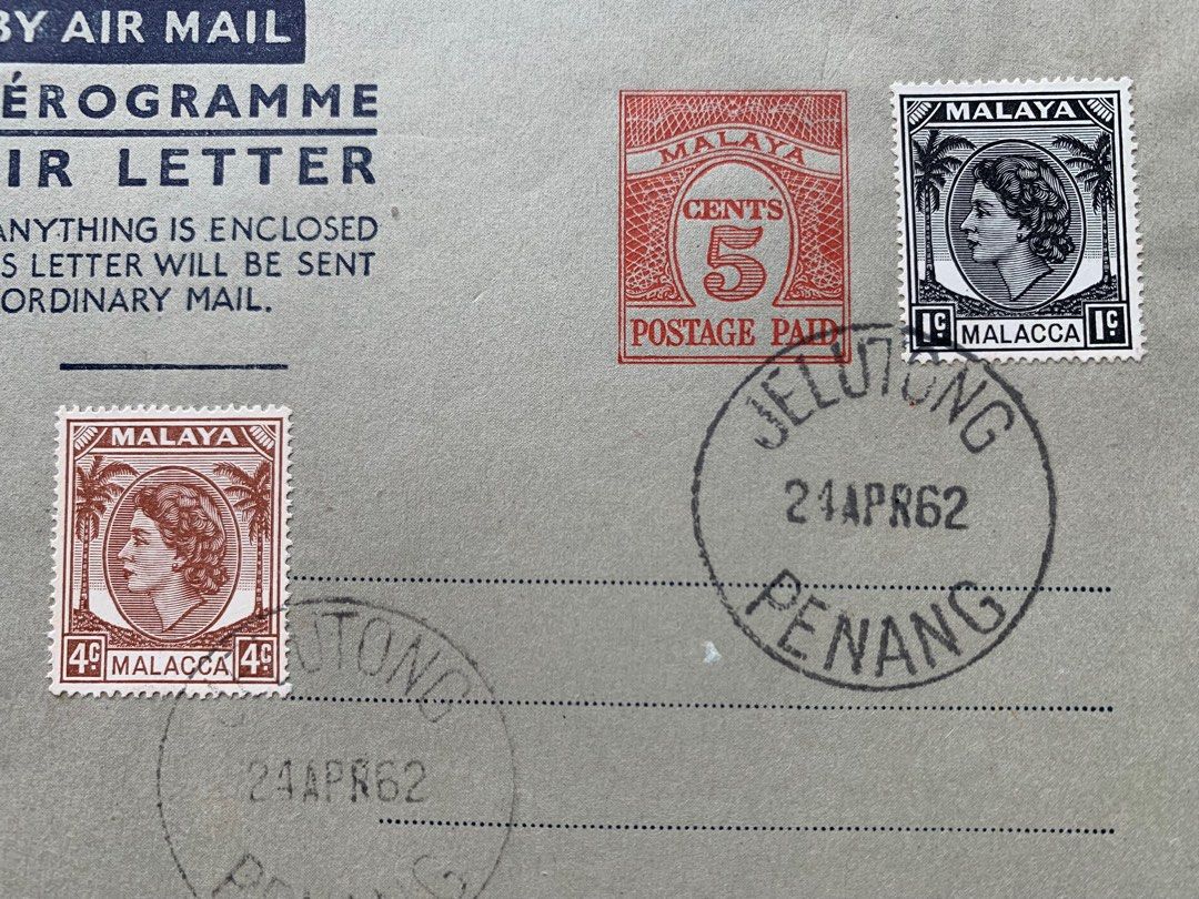 Penang QEII 1962 Aerogramme, Hobbies & Toys, Collectibles & Memorabilia, Stamps & Prints on ...