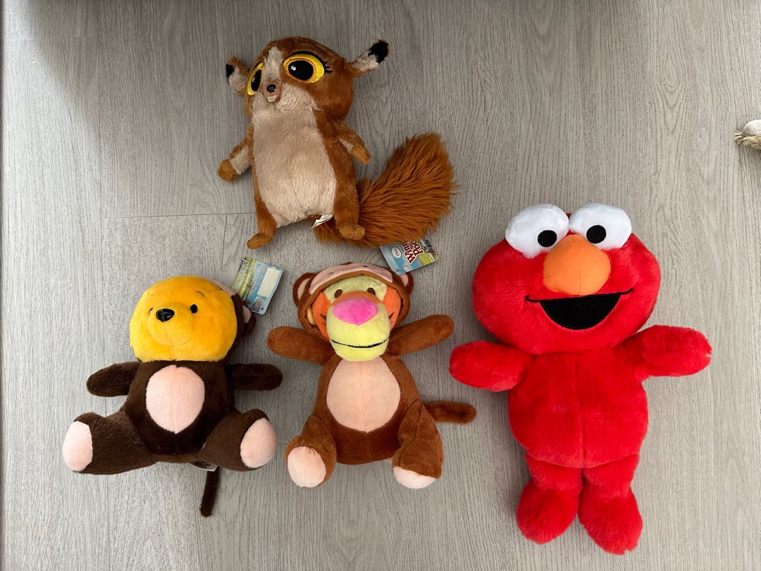 Plush toys Elmo Winnie Tigger, Hobbies & Toys, Toys & Games on Carousell