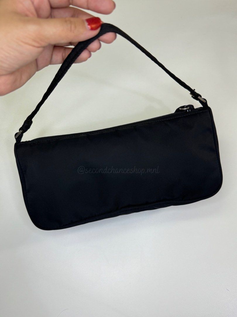 Prada Tessuto Nylon Pochette, Luxury, Bags & Wallets on Carousell