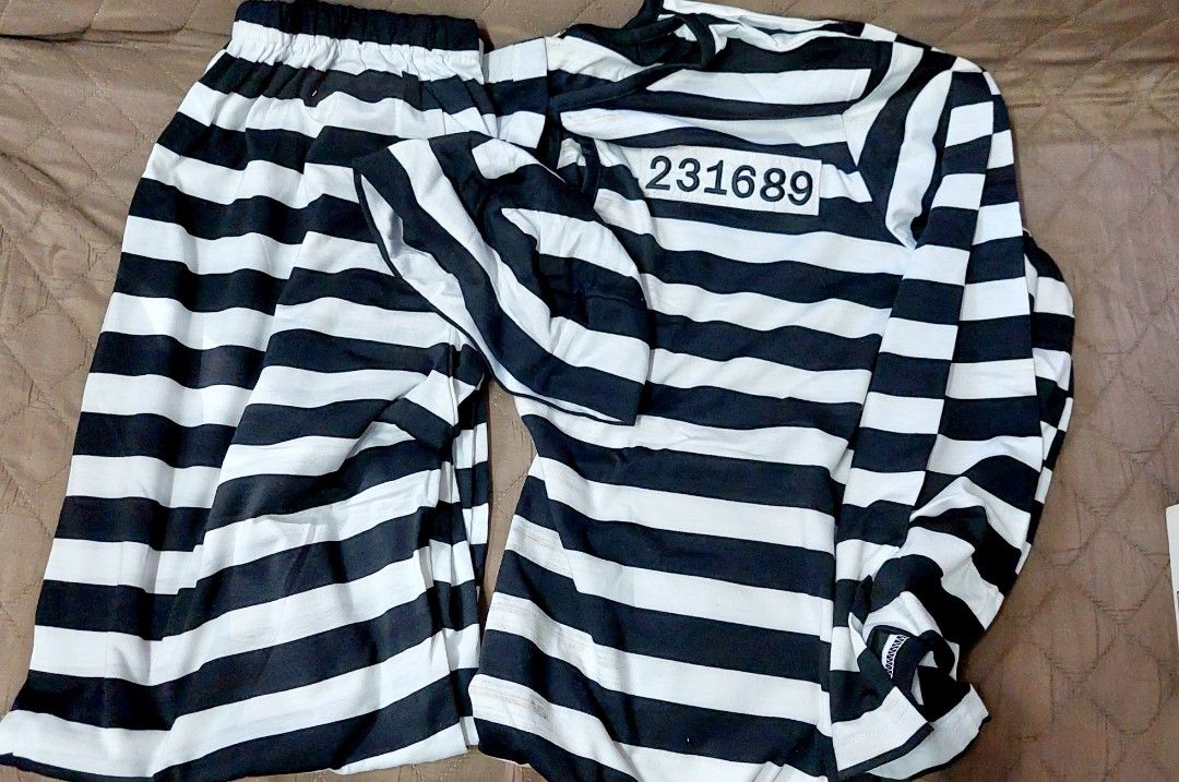 Prisoners costume (adult), Men's Fashion, Tops & Sets, Sets ...