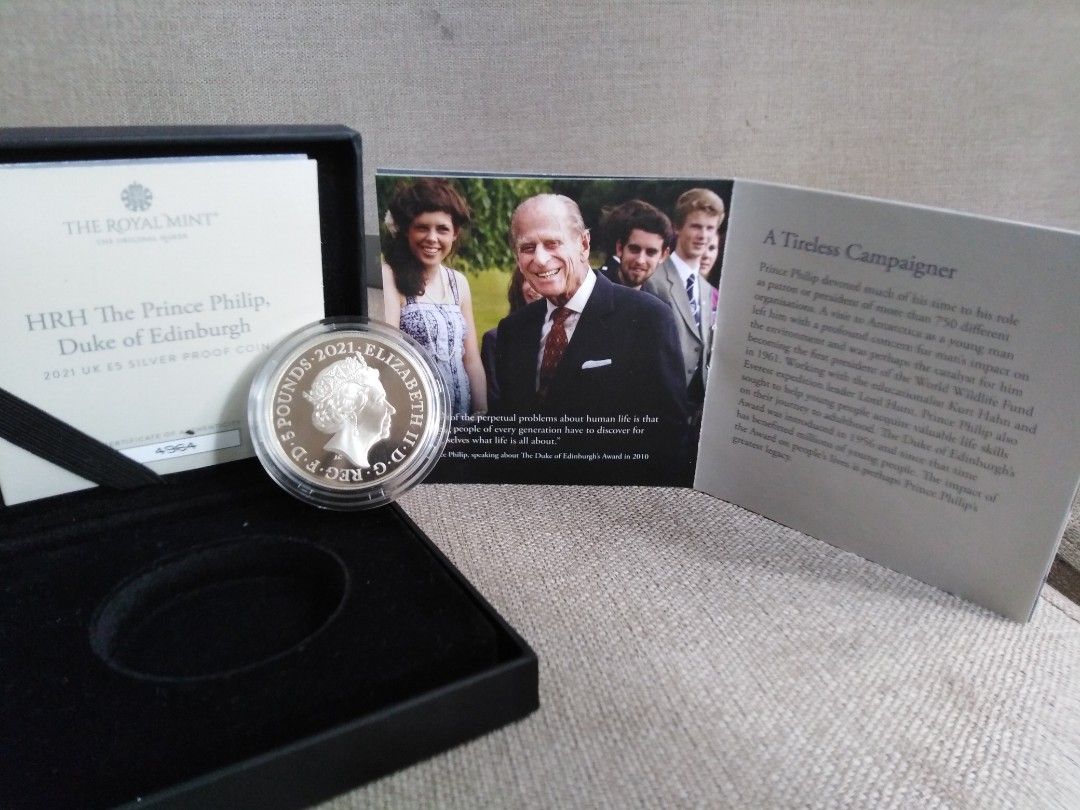 PTP-ADMIN HRH THE PRINCE PHILIP DUKE OF EDINBURGH 5 POUND PROOF SILVER ...