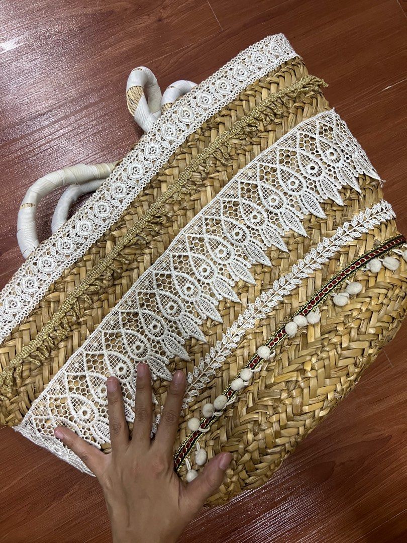 Rattan Tote Bag, Women's Fashion, Muslimah Fashion, Accessories on ...