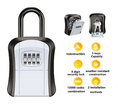 *Ready Stock* Metal Password Key Locker Box Security Key Storage Small ...