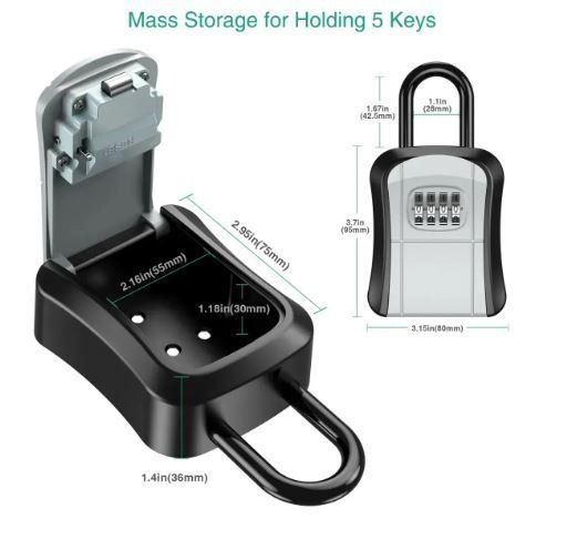 *Ready Stock* Metal Password Key Locker Box Security Key Storage Small ...