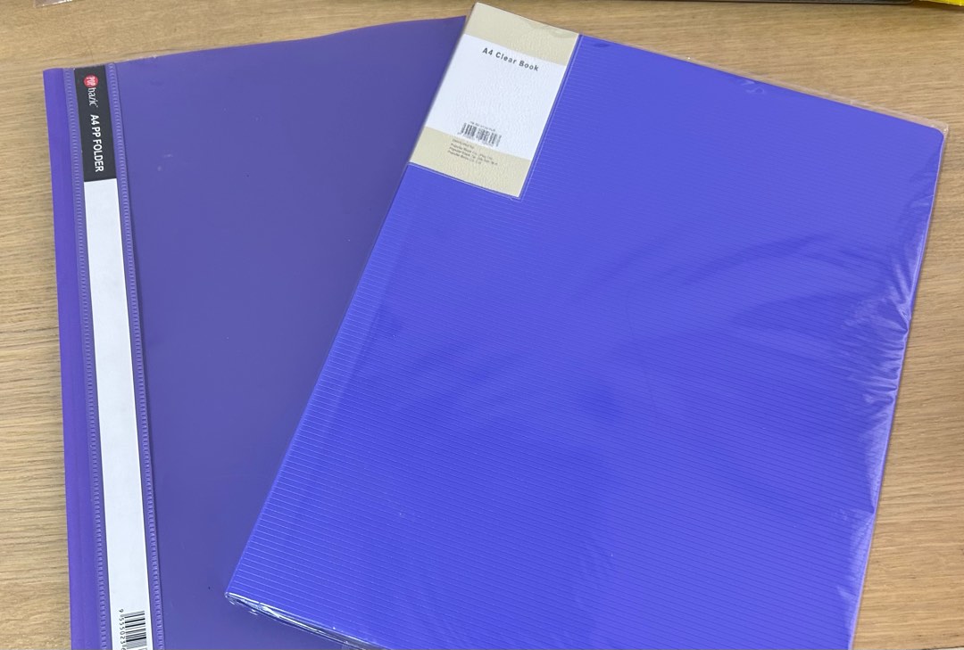 Set of 2 A4 purple folders , Hobbies & Toys, Stationery & Craft ...
