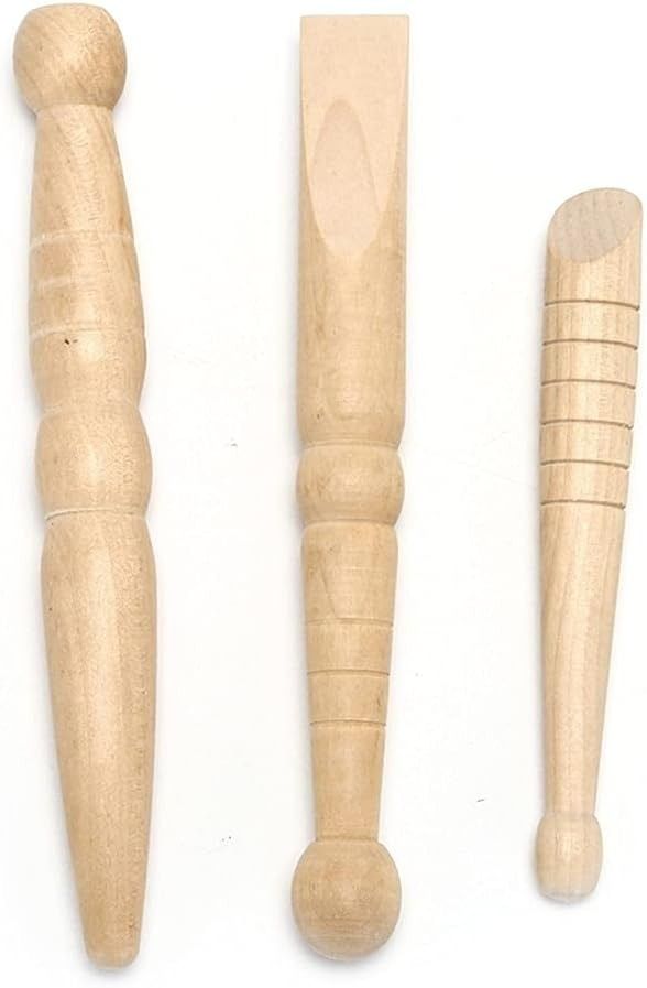 Set of 3 Traditional Thai Wooden Massage Sticks, Health & Nutrition ...