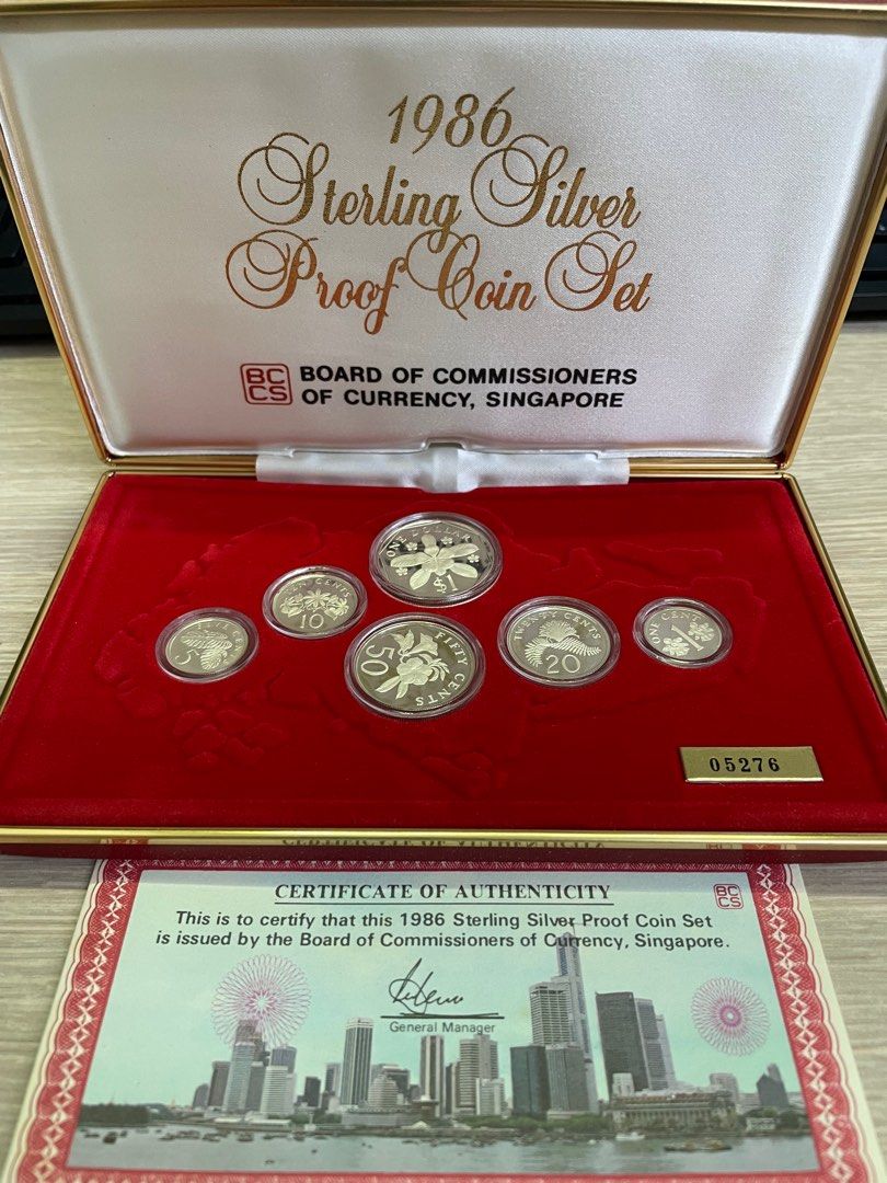 Singapore 1986 Sterling Silver Proof Coin Set, Hobbies & Toys ...