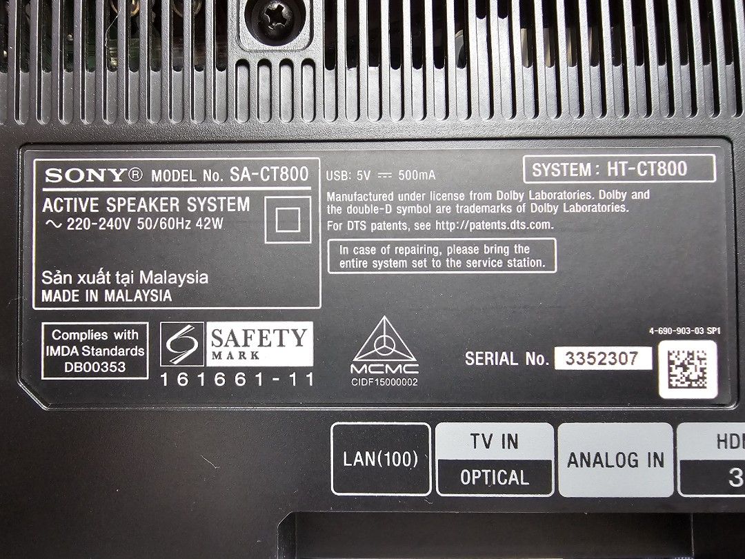 Sony HT-CT800 soundbar, Audio, Soundbars, Speakers & Amplifiers on ...