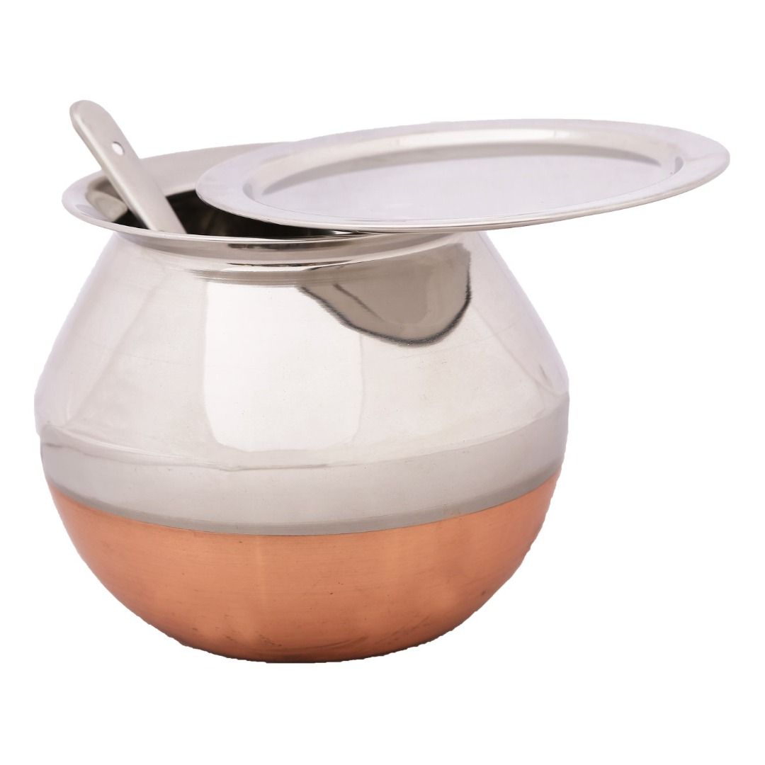 Stainless steel Pongal Pot (Gundu) Copper bottom | Stainless Steel ...