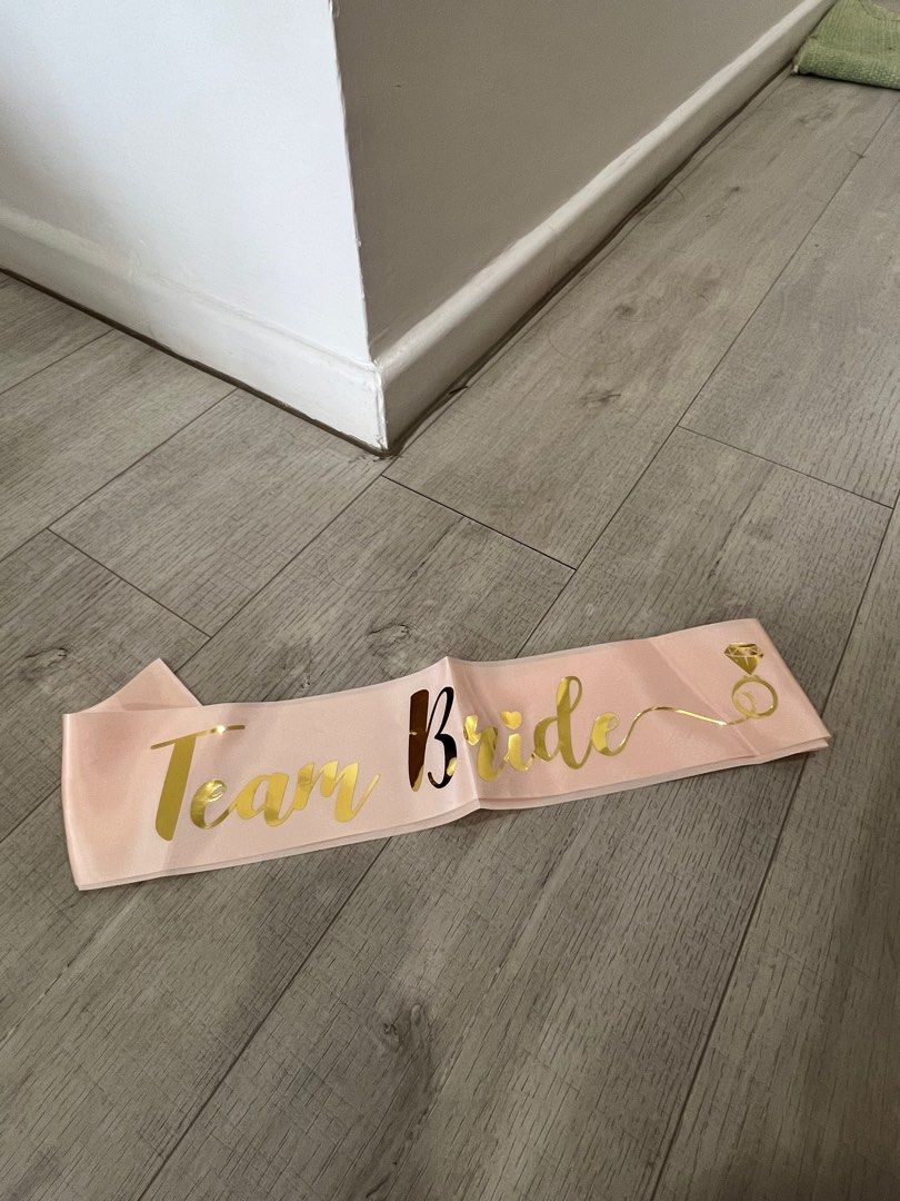 Team Bride To Be Sash Hens Party Pink Diamond Gold Sash, Hobbies & Toys ...