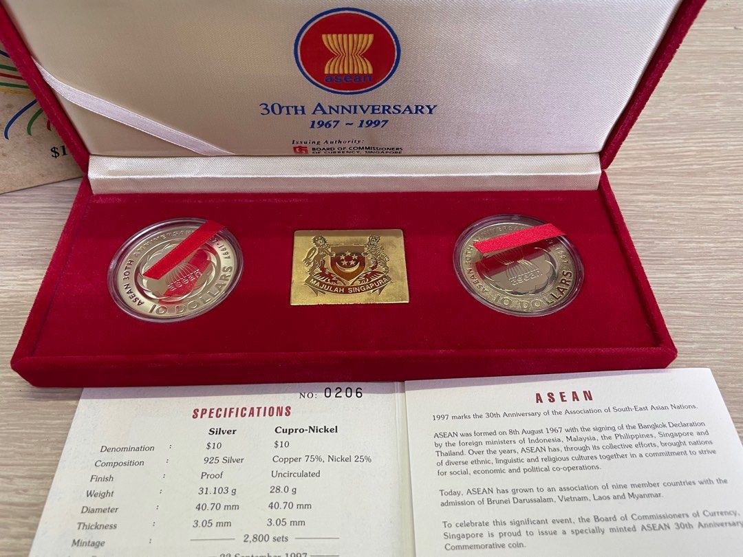 The Singapore Mint ASEAN 30th Anniversary Coin Set, Hobbies & Toys ...