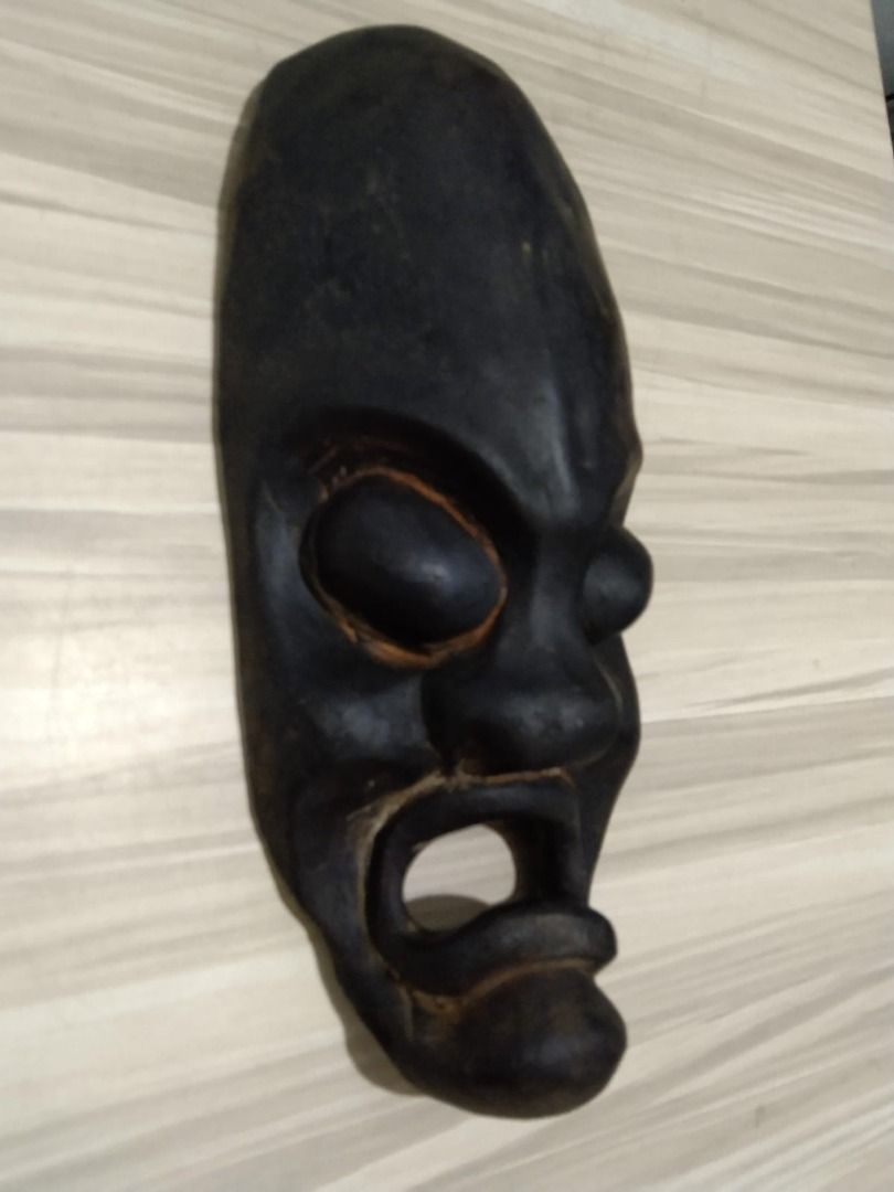 Topeng Primitif Kayu Kuno Jadul Antik, Antik, Pajangan di Carousell