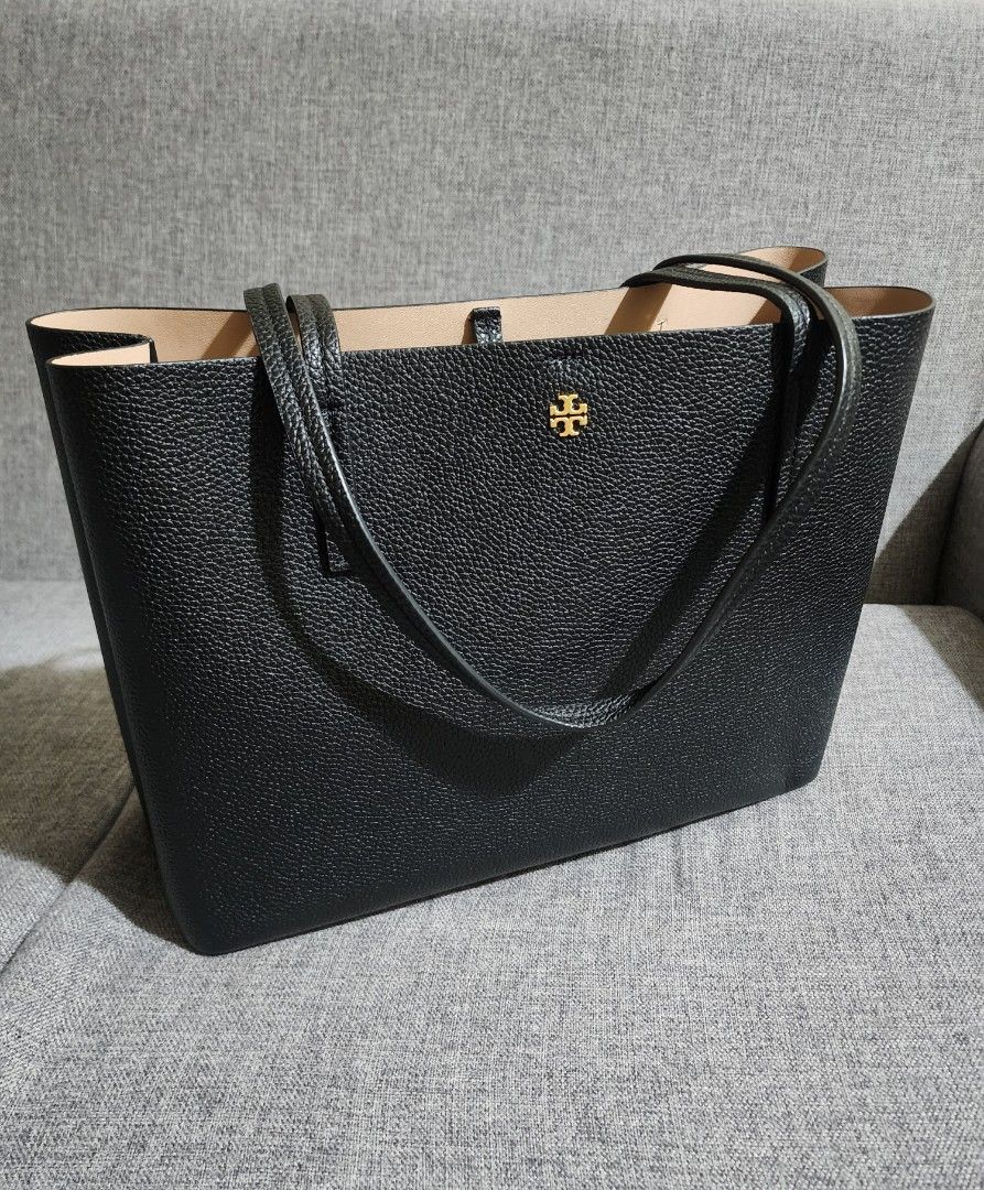 Tory Burch Blake Center Zip Tote Bag (Black / Devon Sand), Women's Fashion, Bags & Wallets, Tote ...