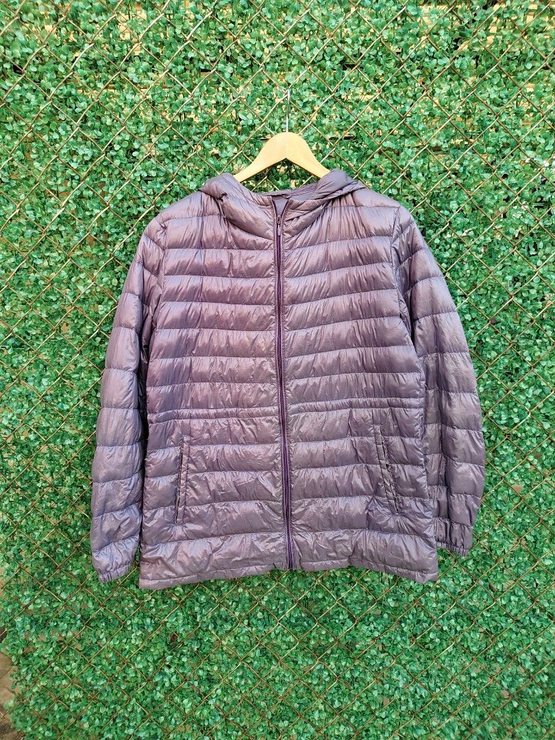 Uniqlo Purple Puffer Jacket with Hood for Women, Women's Fashion, Coats ...