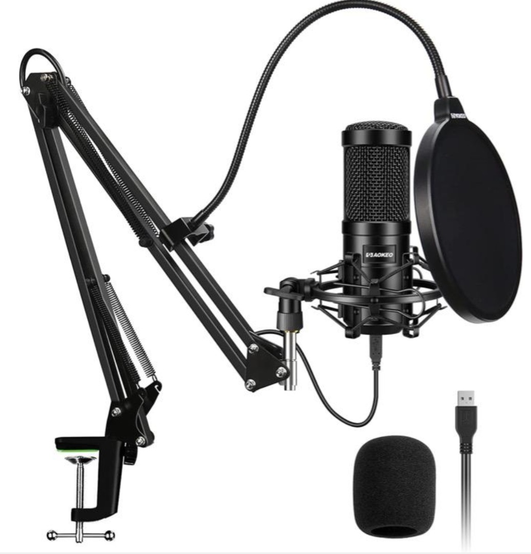 USB Condenser Microphone, Aokeo-60 USB set with AK-35 Professional PC ...