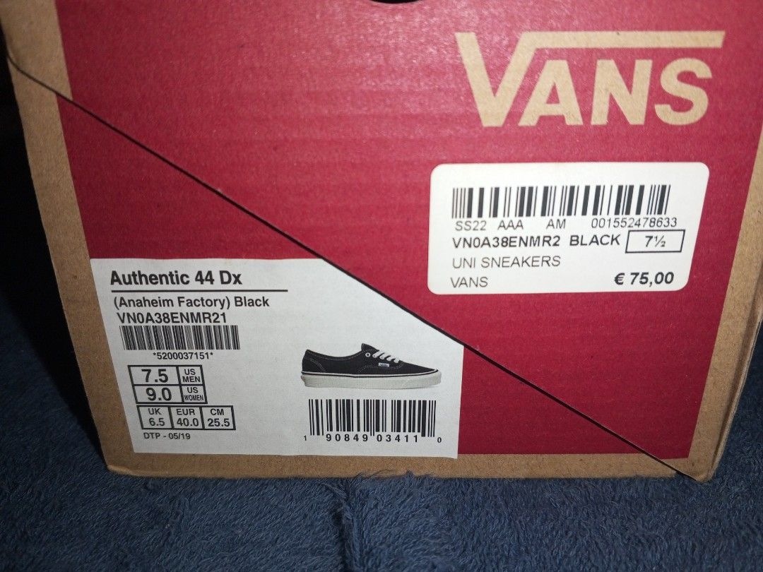 Vans Style 44Dx Anaheim Authentic Black And White, Men's Fashion ...