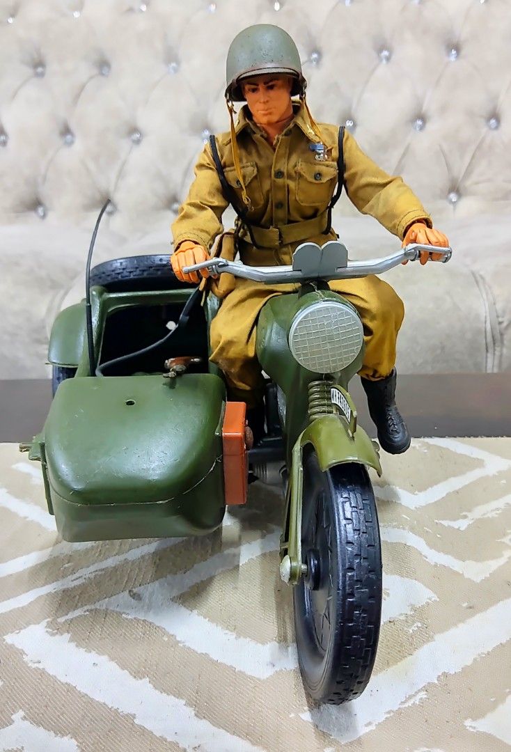 VINTAGE 70S SOLDIER WW2 WITH MOTORCYCLE SIDECAR BIG SIZE, Hobbies ...