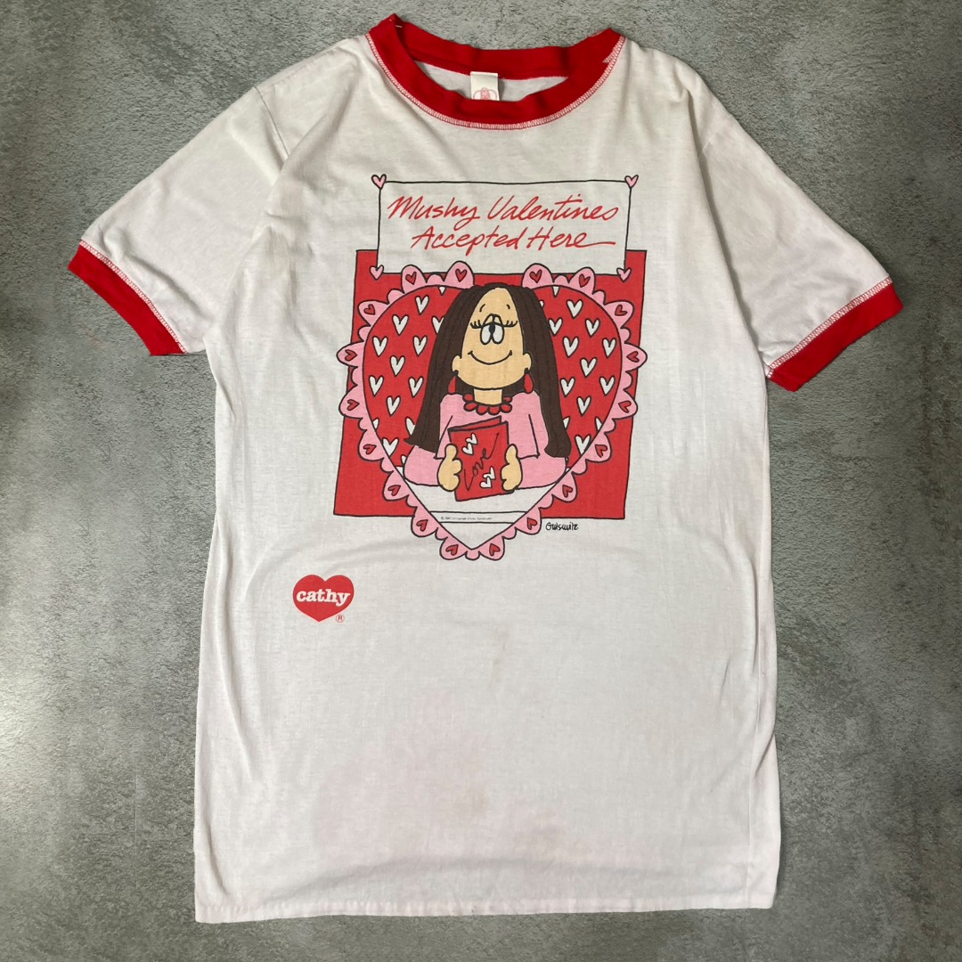Vintage 80's Cathy Comic Strip Ringer T-shirt, Women's Fashion, Tops ...