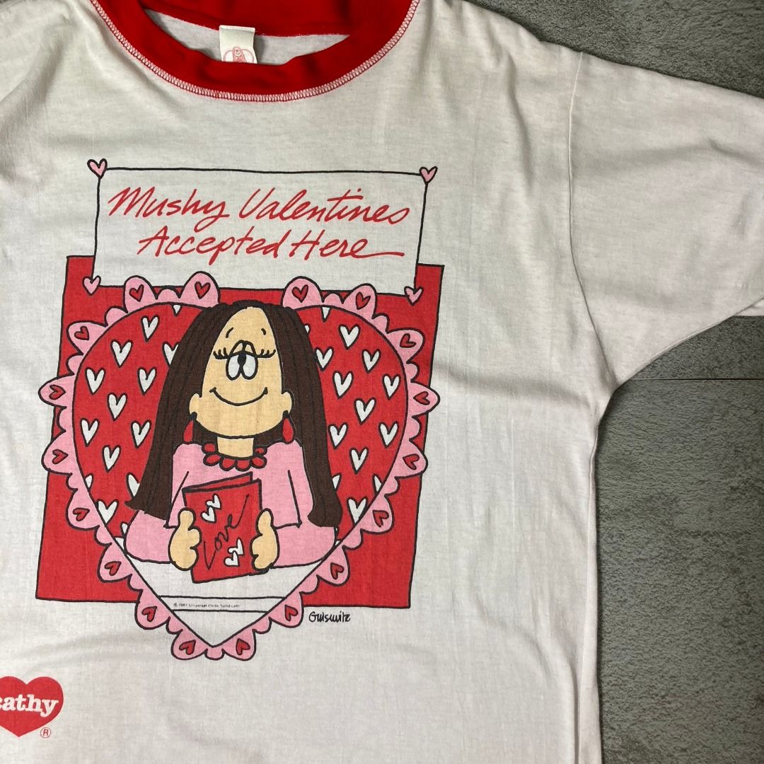 Vintage 80's Cathy Comic Strip Ringer T-shirt, Women's Fashion, Tops ...