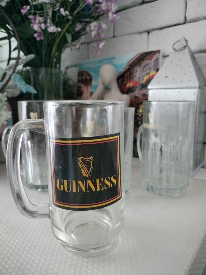 Vintage Beer Glasses Guinness/Tiger/Carlsberg/Anchor, TV & Home ...