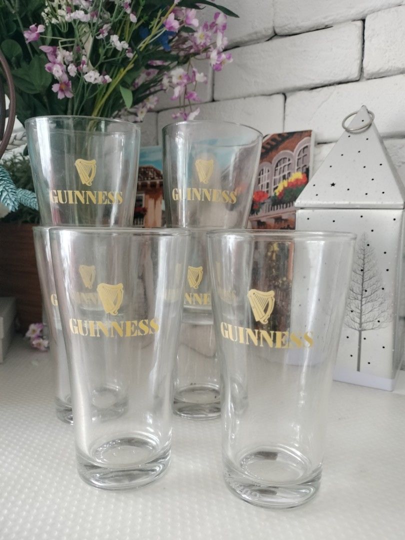 Vintage Beer Glasses Guinness/Tiger/Carlsberg/Anchor, TV & Home ...