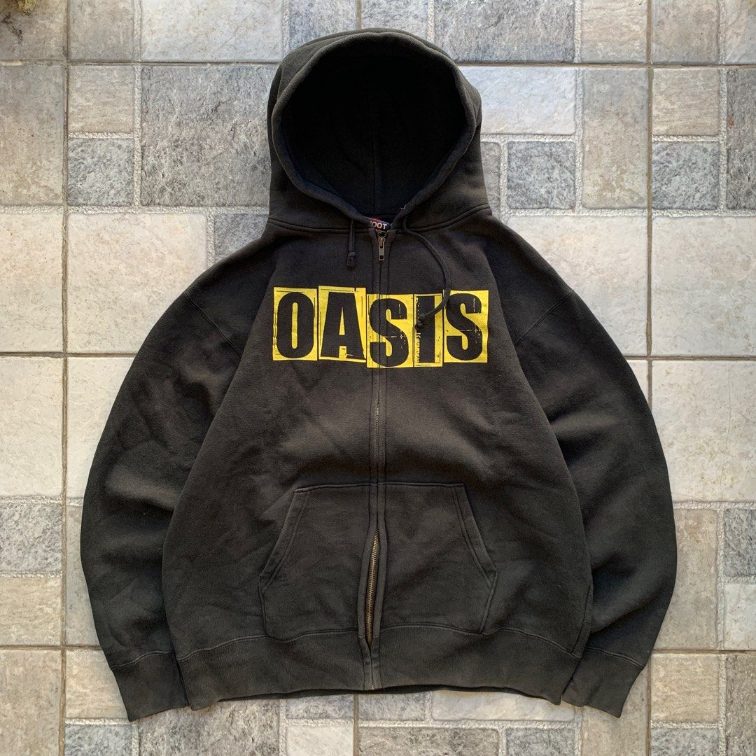 Vintage Oasis Band Zip Hoodie Official Shoot Merch, Men's Fashion ...