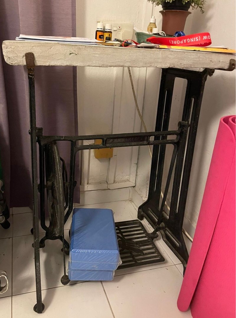 Vintage Retro Sewing Machine console table, Furniture & Home Living ...