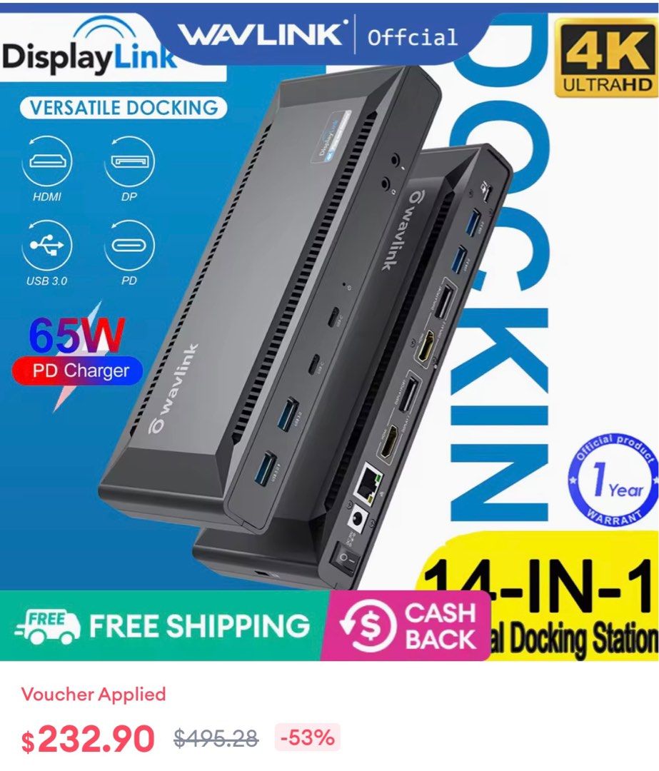 Wavlink Docking HDMI 4K, Computers & Tech, Parts & Accessories ...