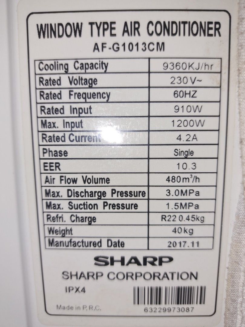 1.5hp Window Type Air Conditioner - Non Inverter, TV & Home Appliances ...