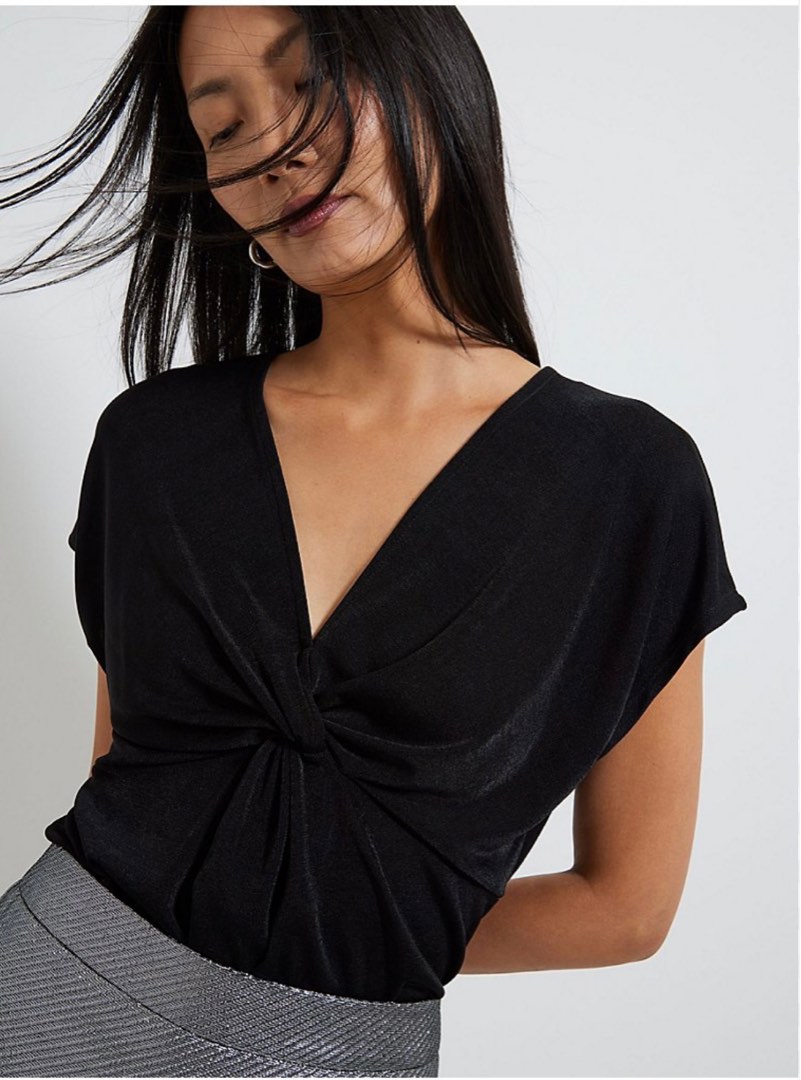 Zara Draped Knot Front Top, Women's Fashion, Tops, Blouses on Carousell