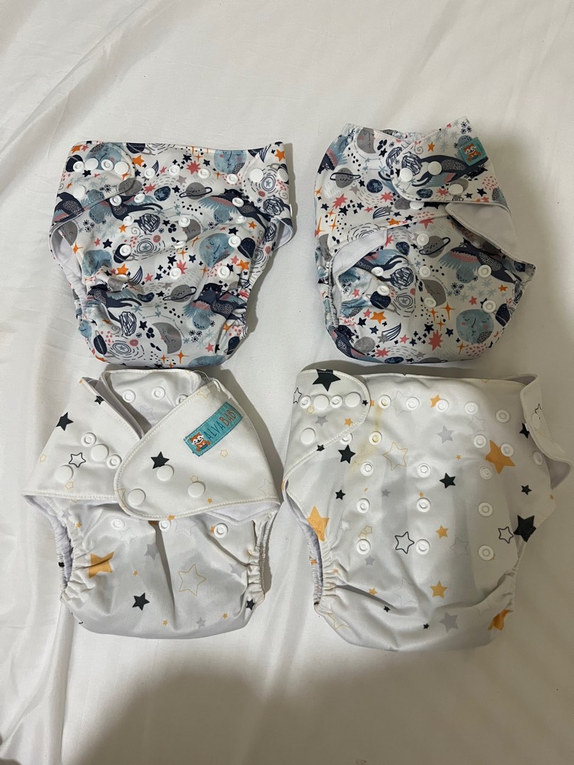 Alva baby Cloth diapers with Charcoal inserts, Babies & Kids, Bathing ...