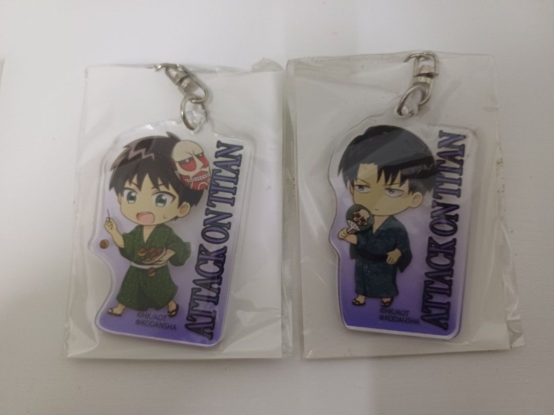 Attack on Titan keychain Levi Eren yukata, Hobbies & Toys, Collectibles ...