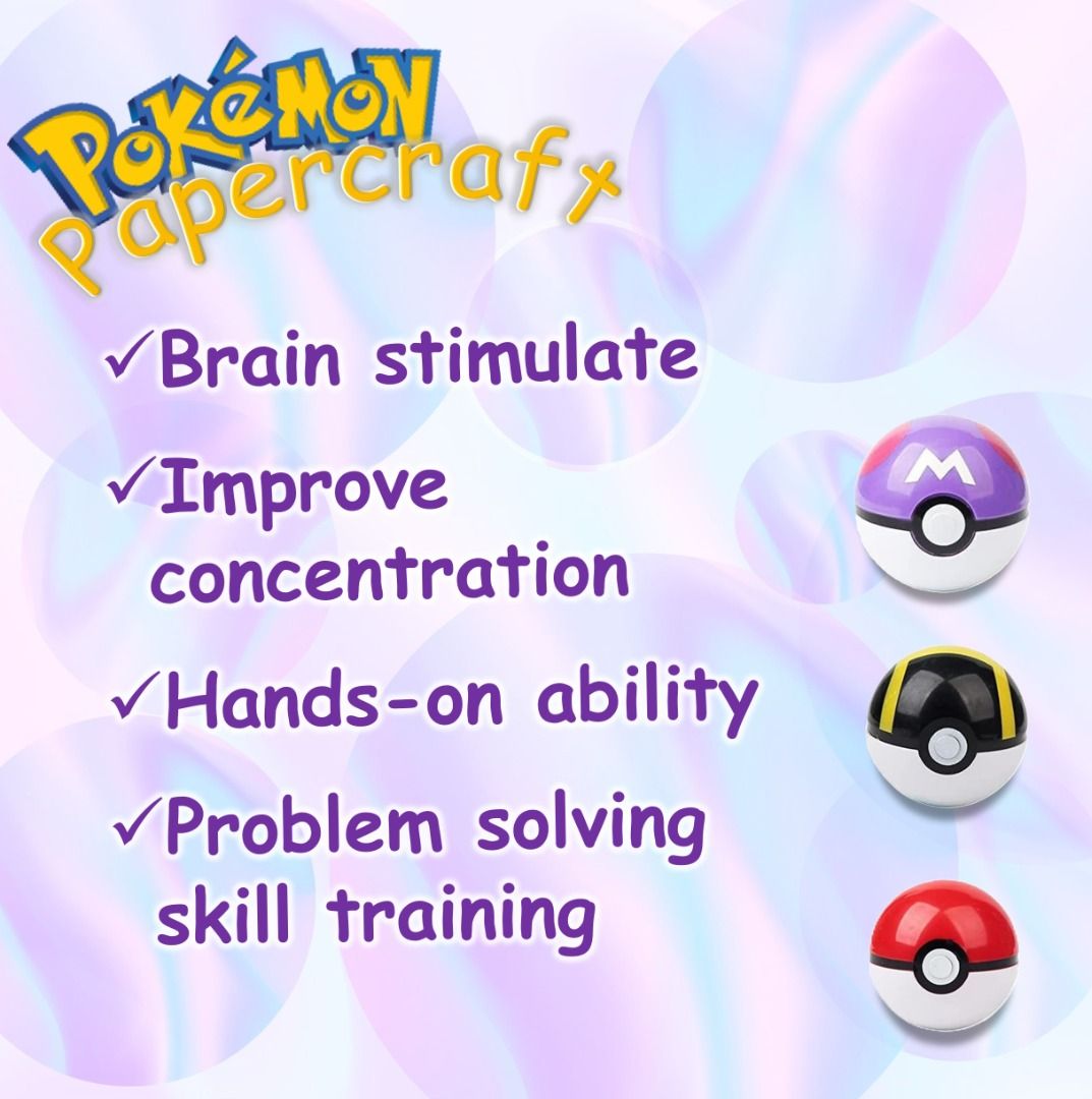 Brain stimulate Pokemon Lucario diy paper craft pen skill training L ...