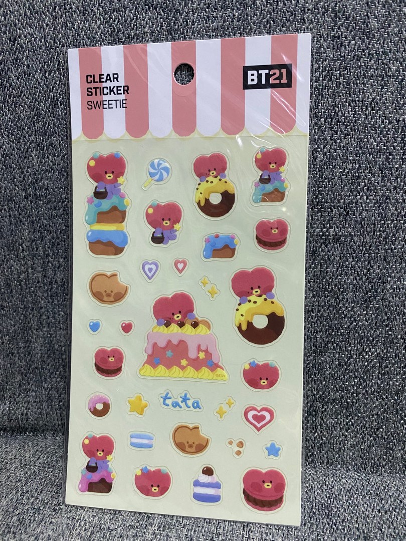 BT21 TATA clear sticker (sweetie), Hobbies & Toys, Memorabilia ...