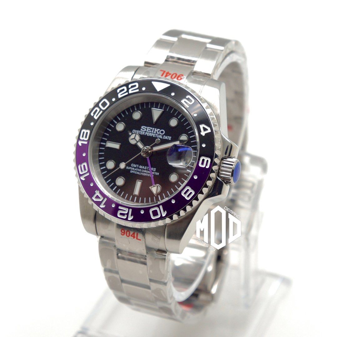 [BUILD] Seiko Mod GMT Master 2 Joker Amethyst Edition 40mm, Men's ...