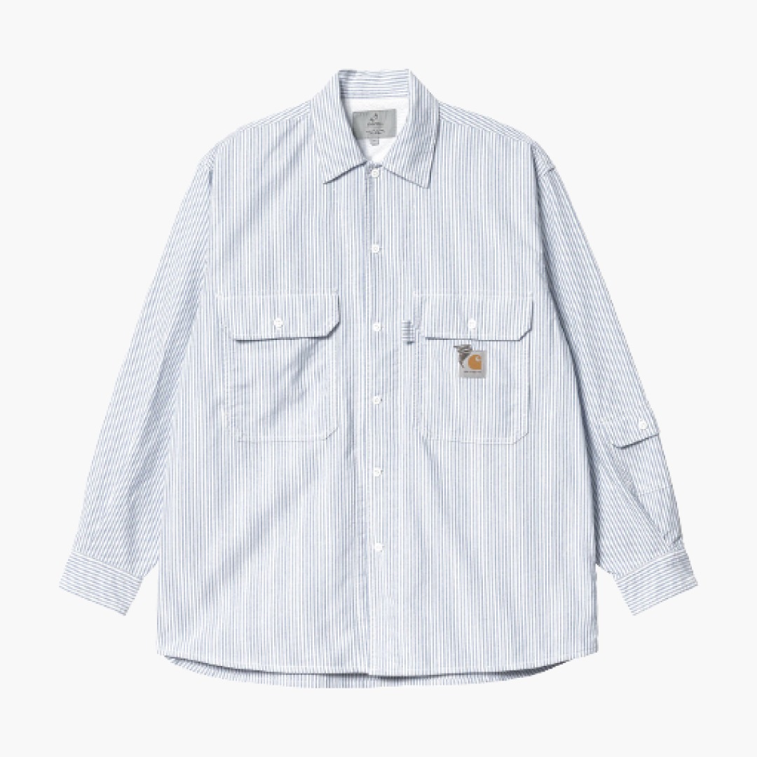 Carhartt WIP x Invincible L/S Stripes Shirt 'Blue', Men's Fashion, Tops ...