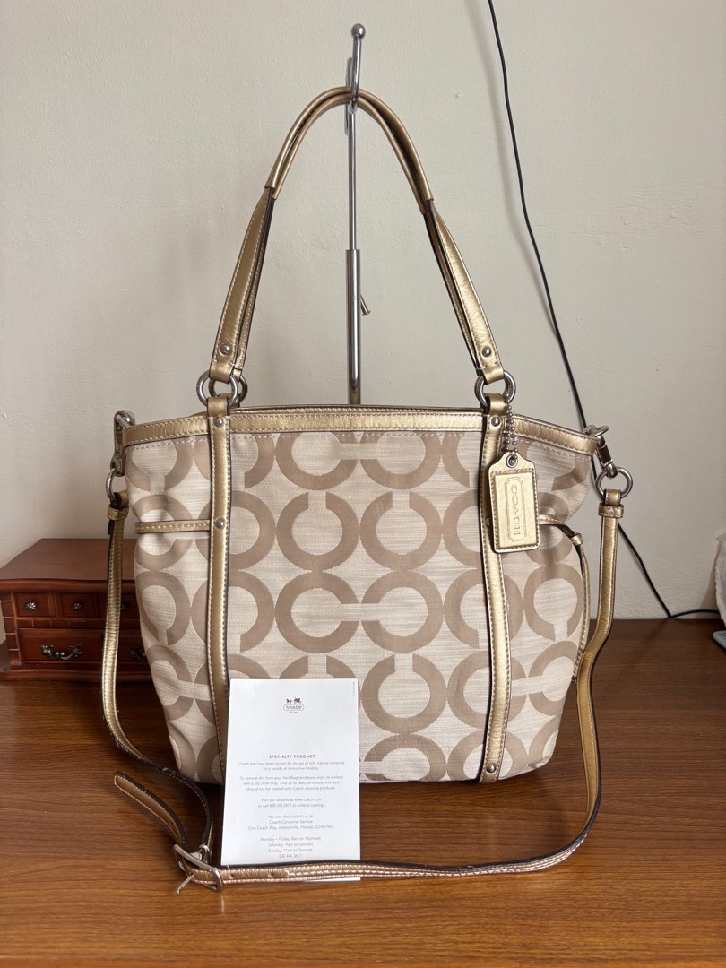 Coach Audrey Op Art canvas tote bag, Luxury, Bags & Wallets on Carousell
