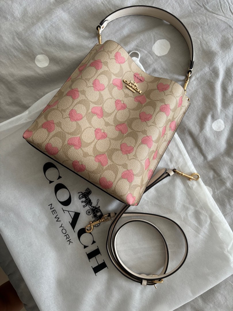 Coach leather handbag (Valentine collection), Women's Fashion, Bags ...