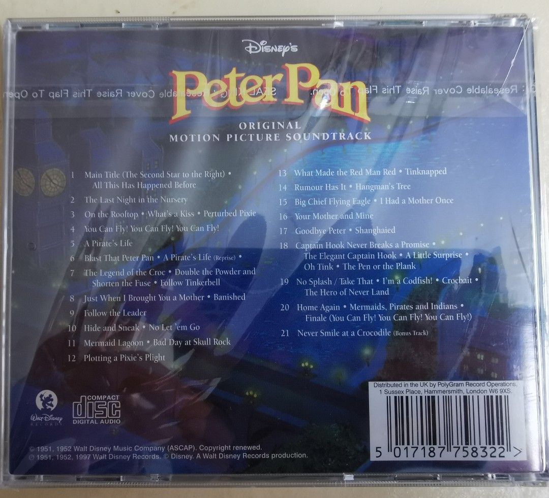 Disney Soundtrack: Peter Pan (Made In UK) RARE, Hobbies & Toys, Music & Media, CDs & DVDs on ...