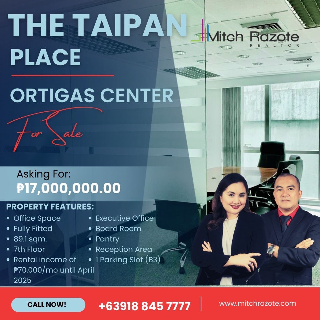 Fully Fitted 89 sqm. Office Space for Sale with Parking Slot at Taipan ...