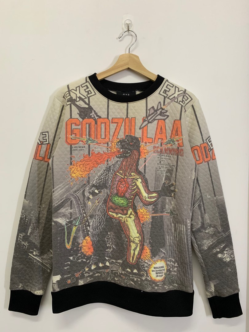 GODZILLA SWEATSHIRT OVERPRINT, Women's Fashion, Tops, Other Tops on ...